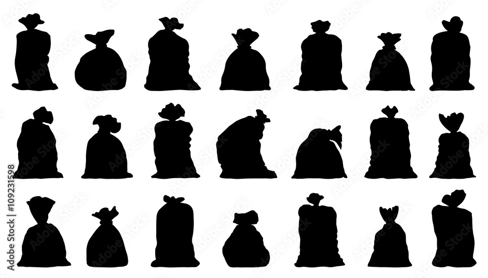 sack silhouettes Stock Vector | Adobe Stock