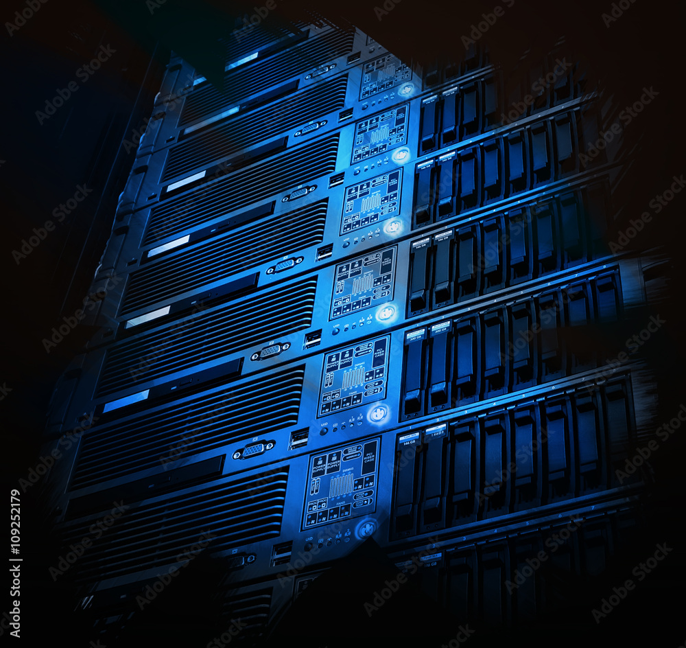 modern blade server in the data center. rt idea concept Stock Photo ...