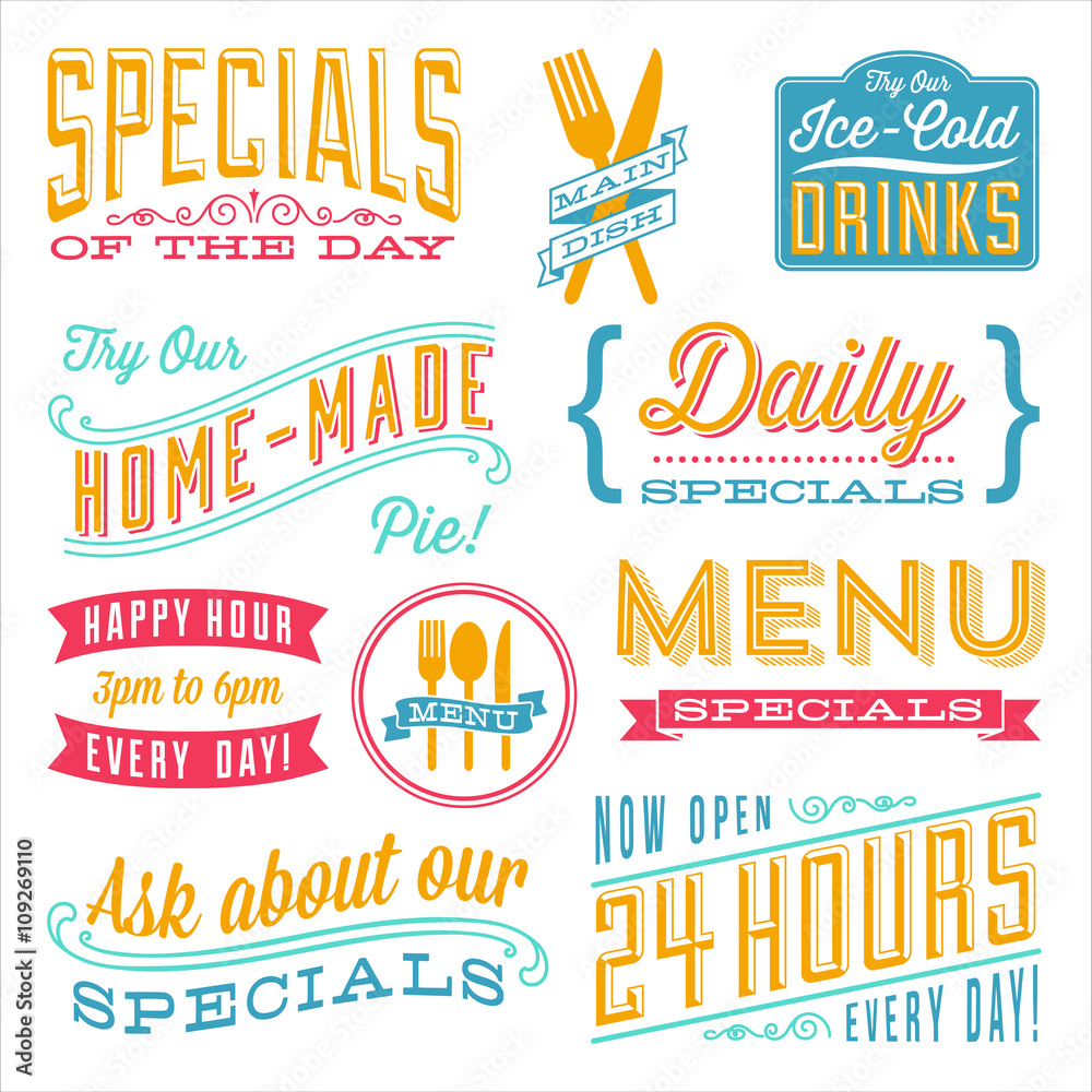 Vintage Menu Designs Stock Vector | Adobe Stock