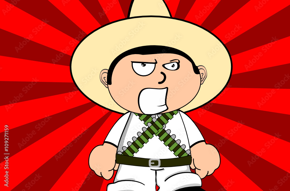 angry mexican kid cartoon expression background in vector format Stock ...