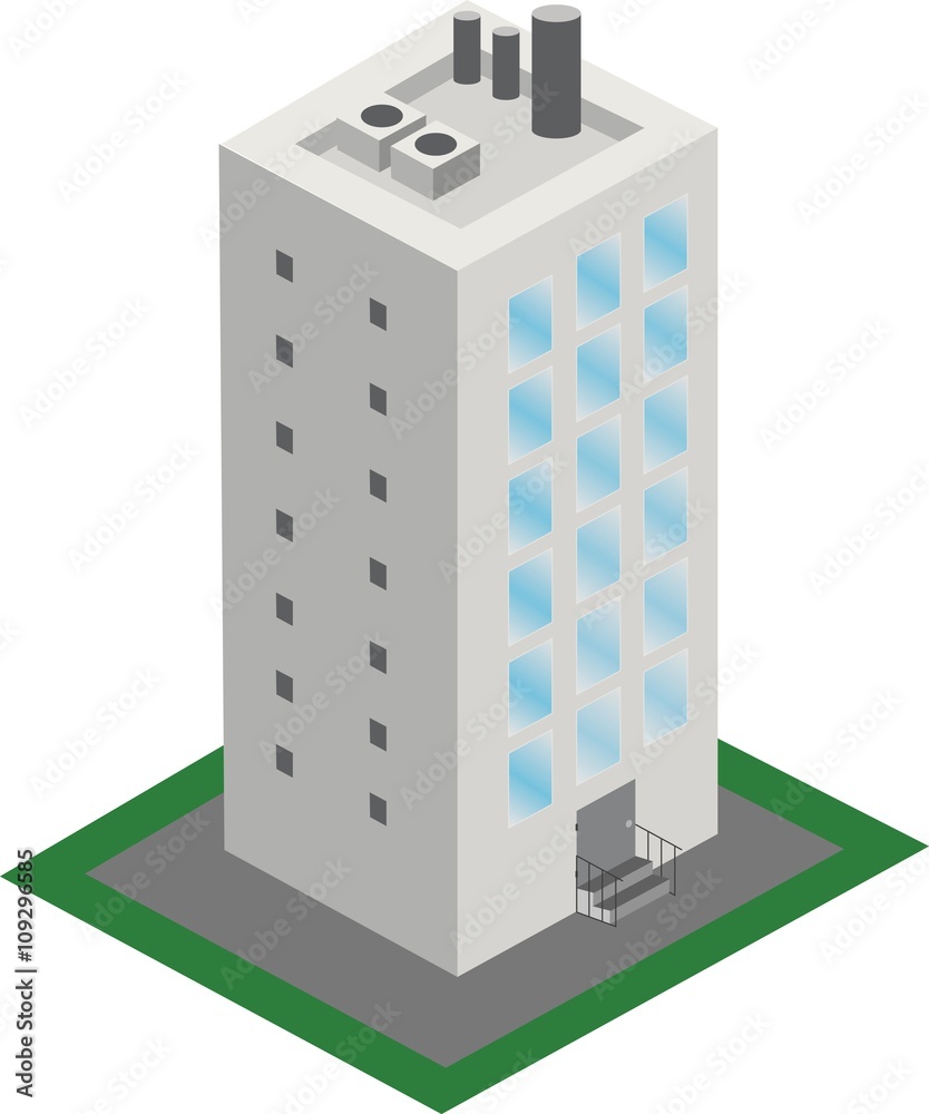 A vector illustration of a classic office building. Isometric building ...