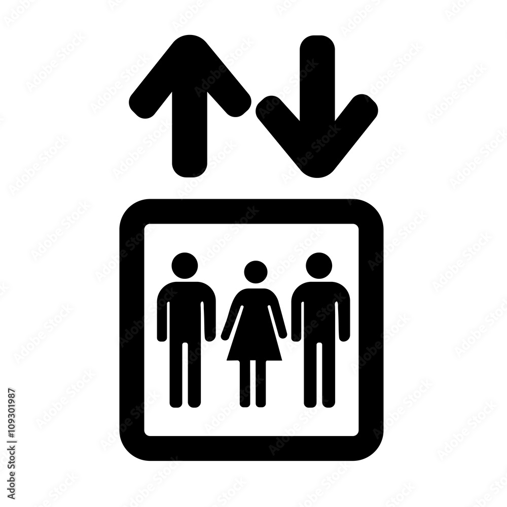 Lift or elevator symbol on white background Stock Vector | Adobe Stock