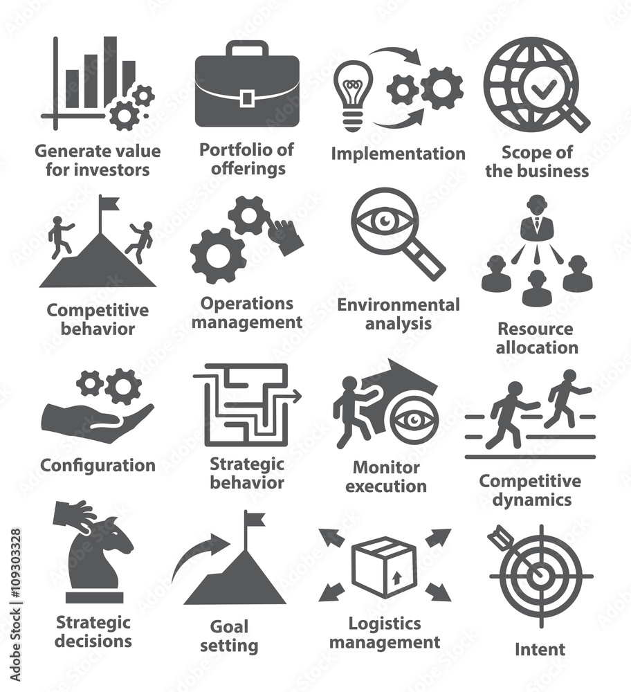 Business management icons. Pack 15. Stock Vector | Adobe Stock