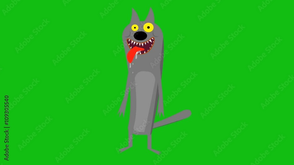 Cartoon wolf animation. Stock Video | Adobe Stock