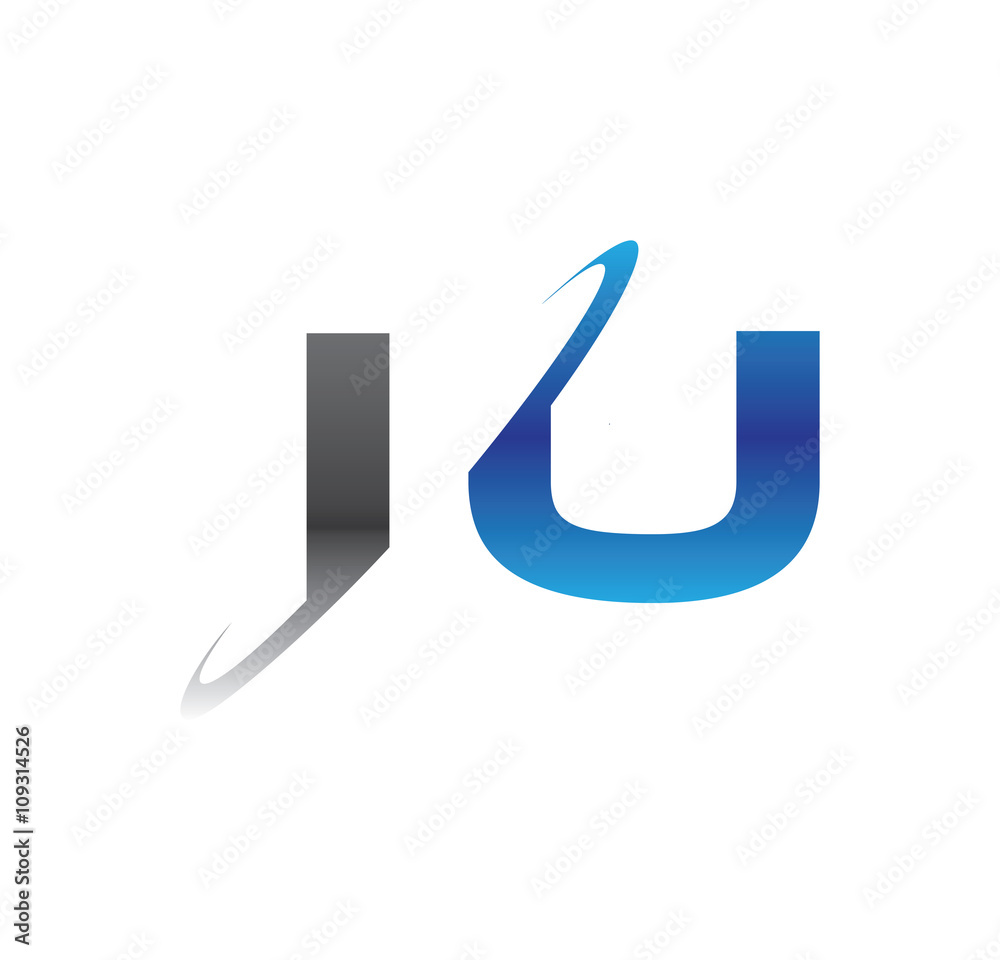 iu initial logo with double swoosh blue and grey Stock Vector | Adobe Stock