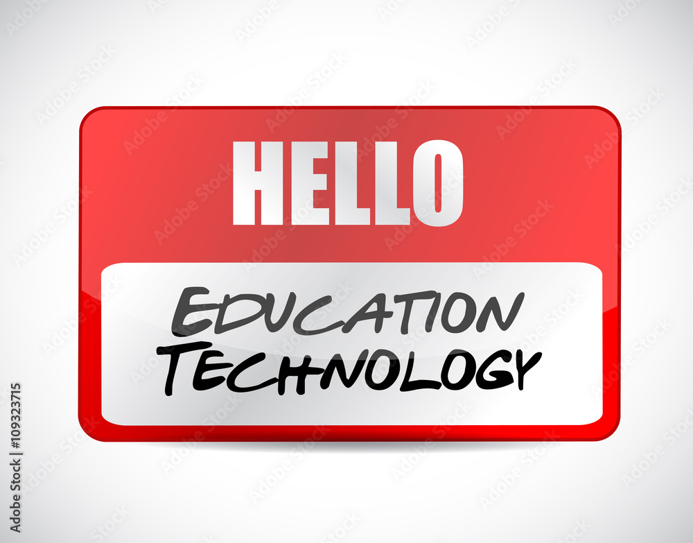 education technology name tag sign concept Stock Illustration | Adobe Stock