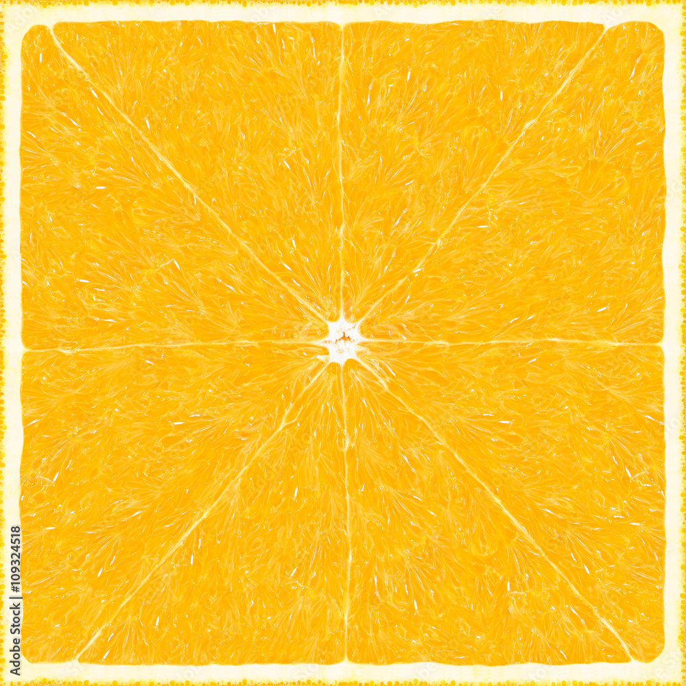 Big orange texture background. Square fruit sweet pattern. Citrus cut ...