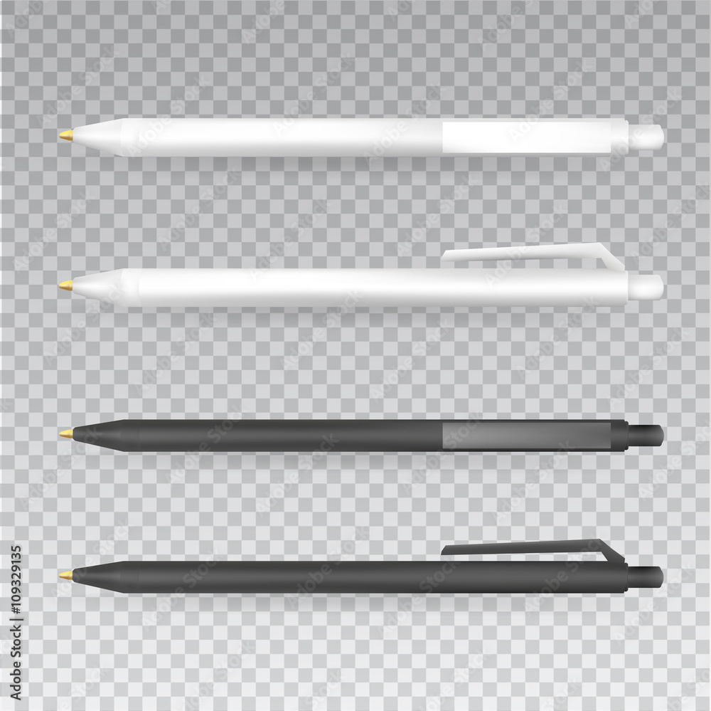 Vector Set of Blank Pens.Template for advertising and corporate ...