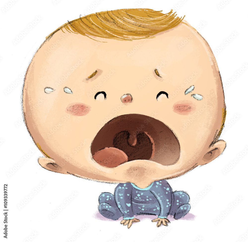 bebe llorando Stock Illustration | Adobe Stock