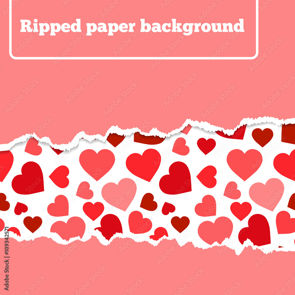 ripped background with heart pattern Stock Vector | Adobe Stock