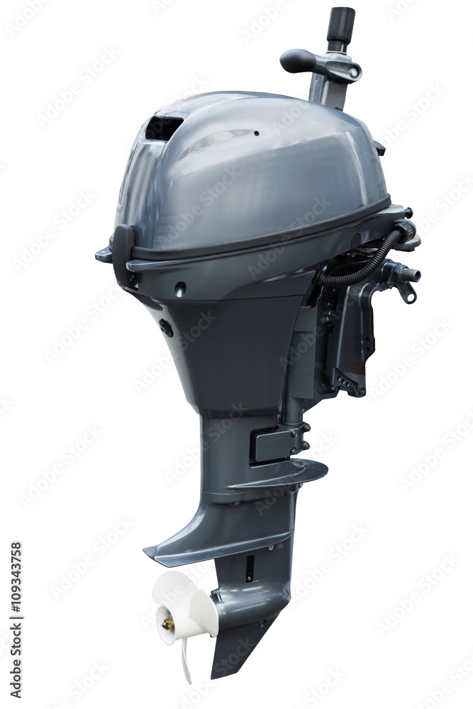Outboard motor isolated on white background Stock Photo | Adobe Stock
