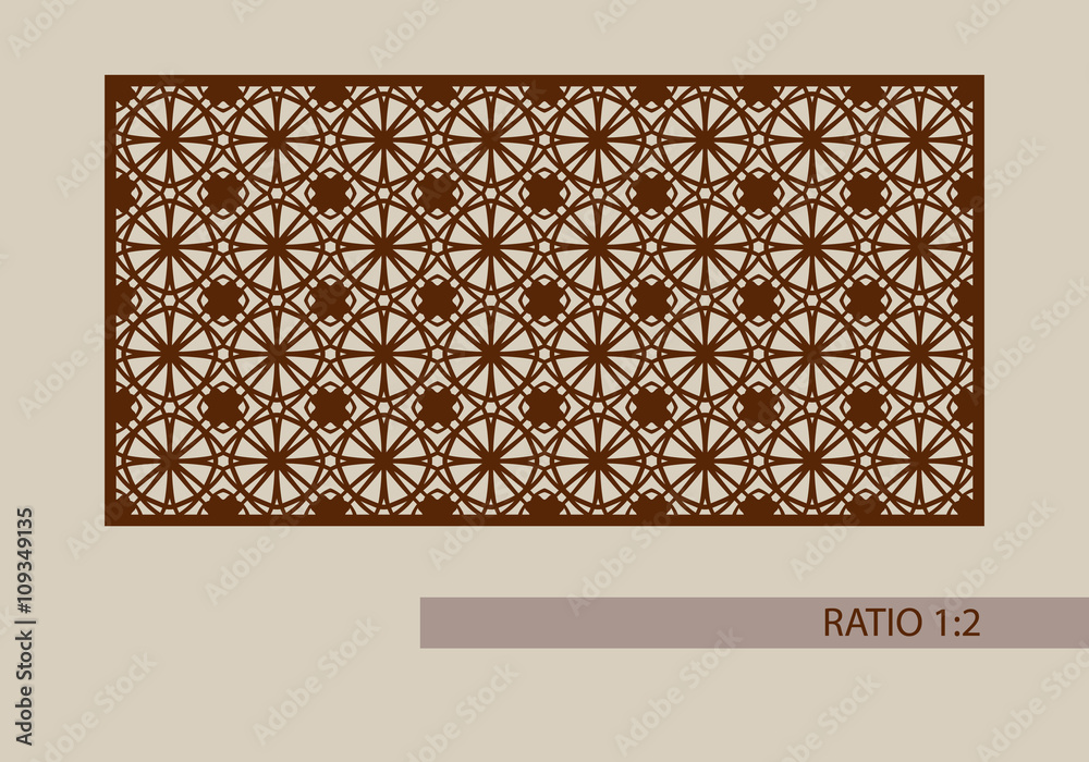 Geometric ornament. The template pattern for decorative panel. A ...