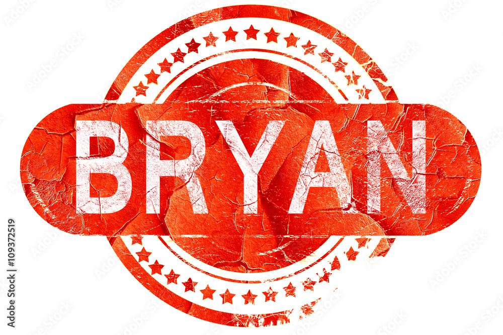 bryan, vintage old stamp with rough lines and edges Stock Illustration ...
