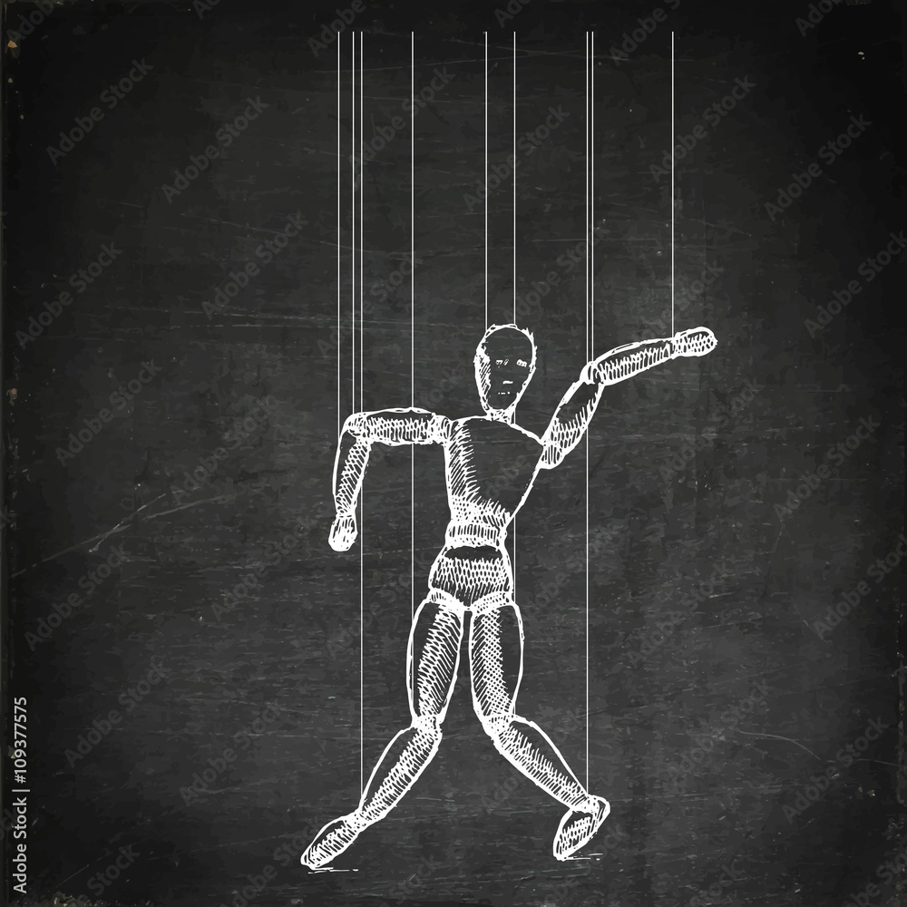 Puppet show doll vector illustration Stock Vector | Adobe Stock