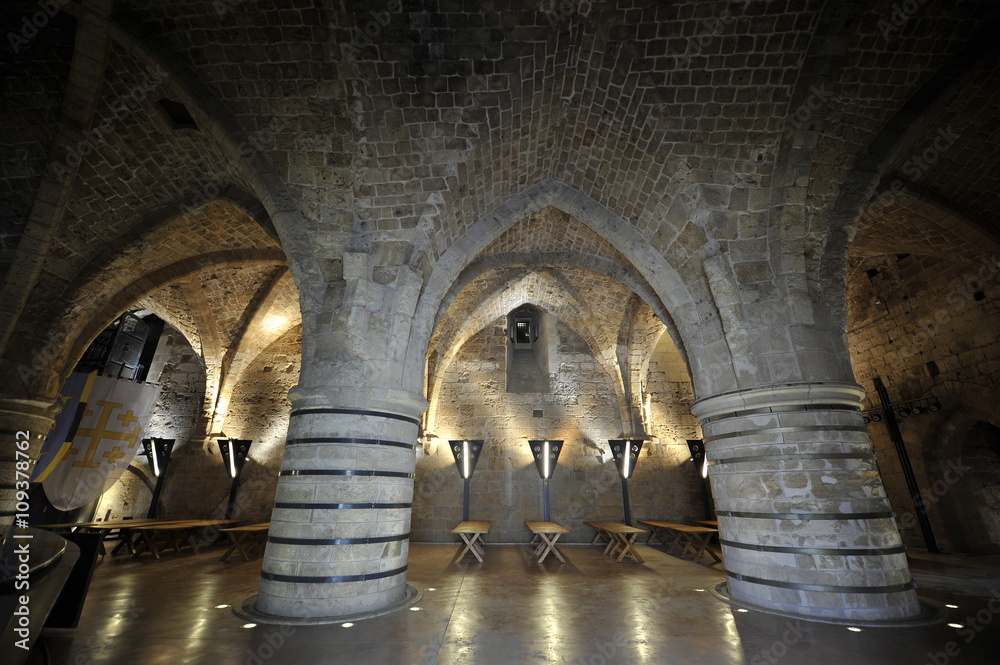 Hall of Columns (dining room) in the underground knight templar citadel ...