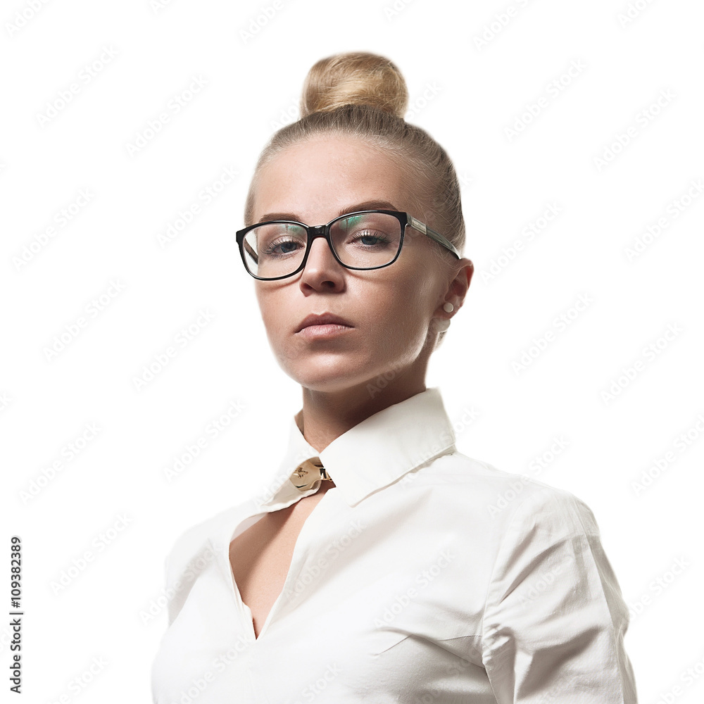 Fotka „strict Beautiful Woman In Glasses“ Ze Služby Stock Adobe Stock
