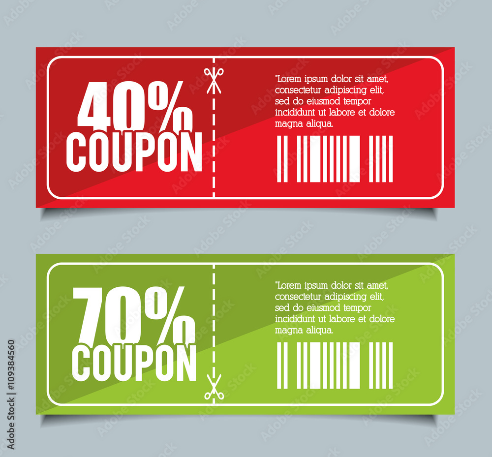 Coupon design. sale icon. shopping concept Stock Vector | Adobe Stock