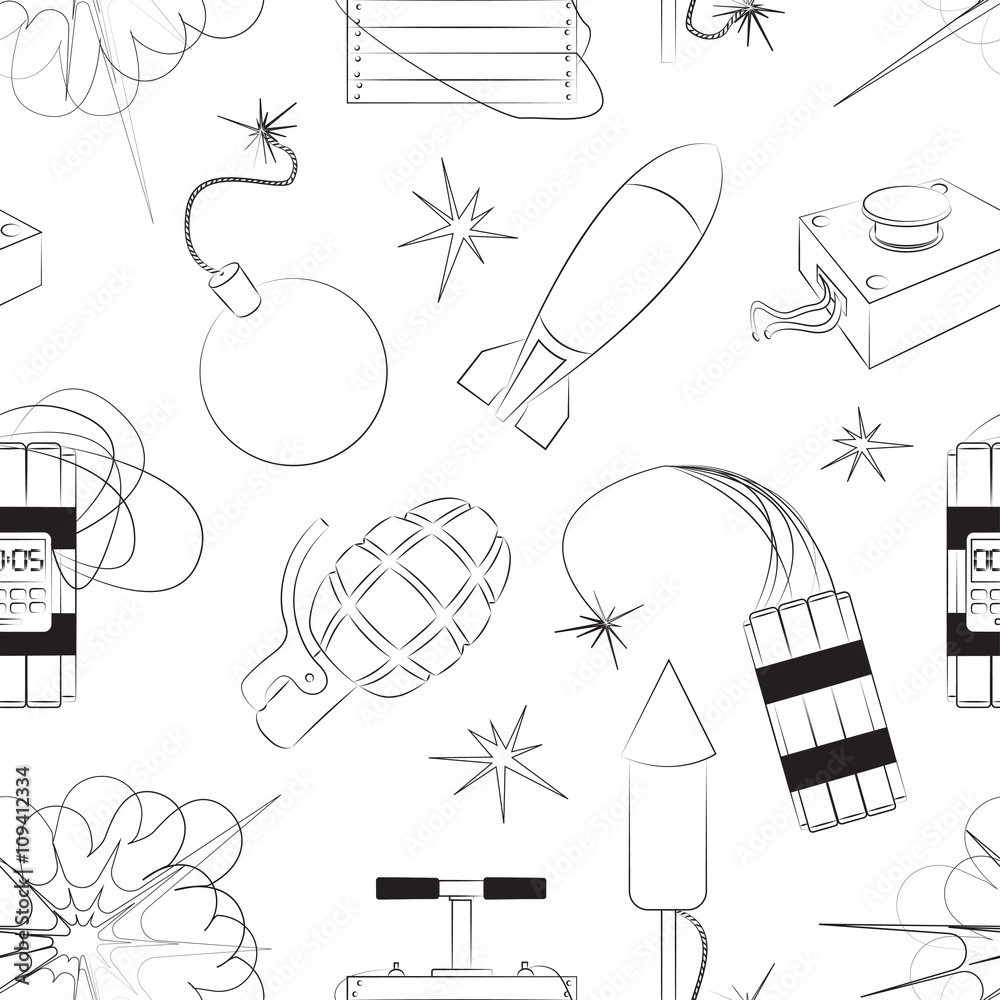 Set of bombs. Explosives pattern Stock Vector | Adobe Stock