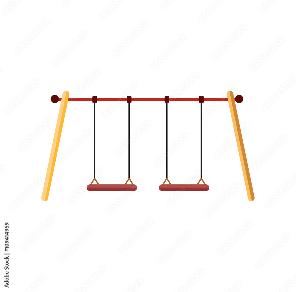 Swings, Seesaws and high slides tube set vector, isolated on white ...