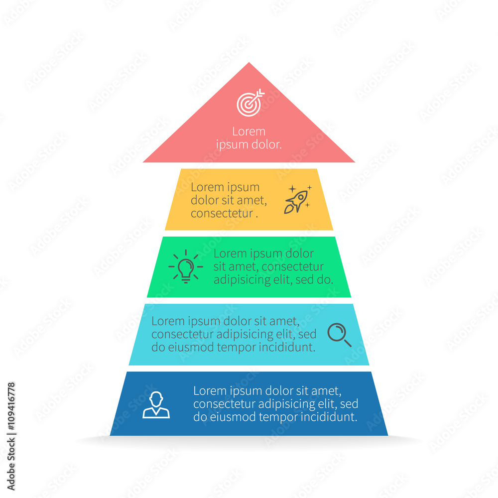 Arrow infographic. Diagram with 5 steps, options, parts. Vector design ...