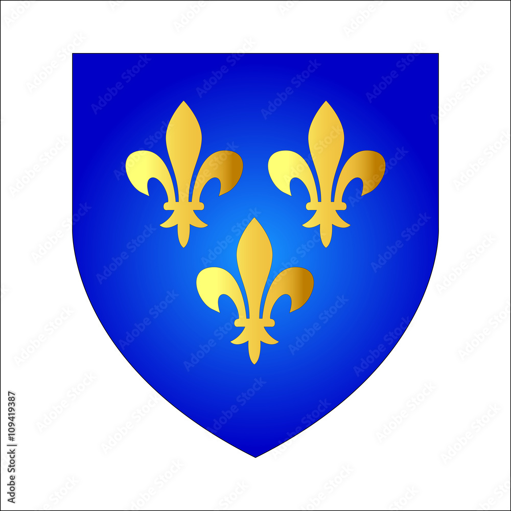 French lily. Coat of arms of French kings, vector illustration ...