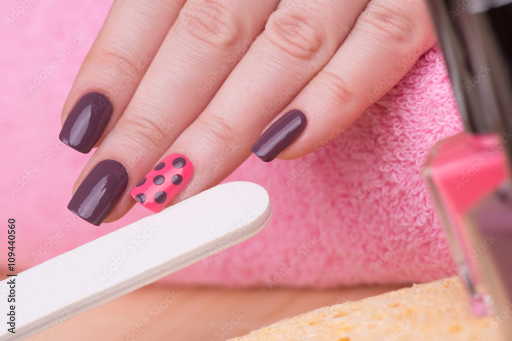 Manicure - Beauty treatment photo of nice manicured woman fingernails ...