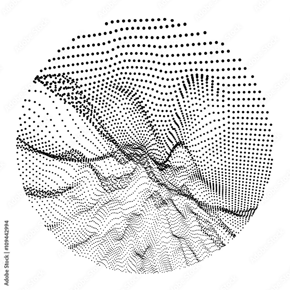 Wave Grid Background. 3d Abstract Vector Illustration. Ripple Grid ...