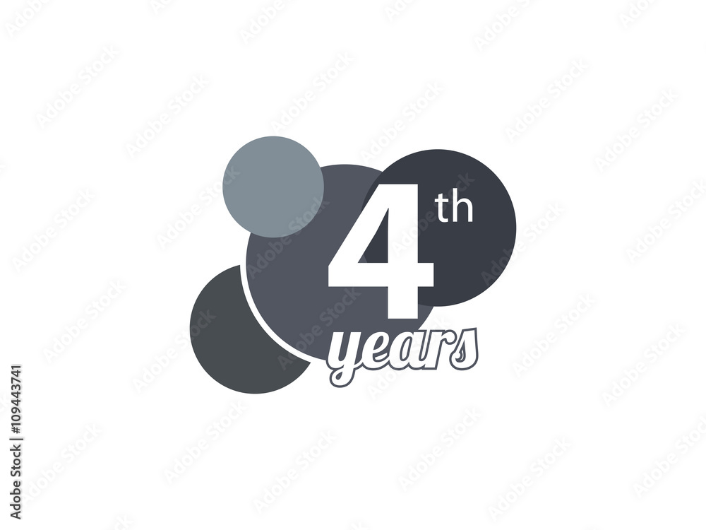 4th year anniversary logo Stock Vector | Adobe Stock