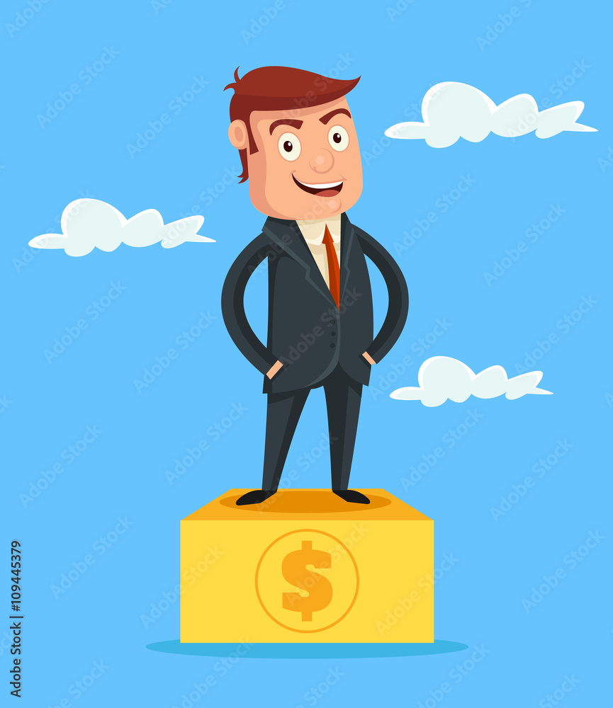 Successful rich man. Vector flat cartoon illustration Stock Vector ...