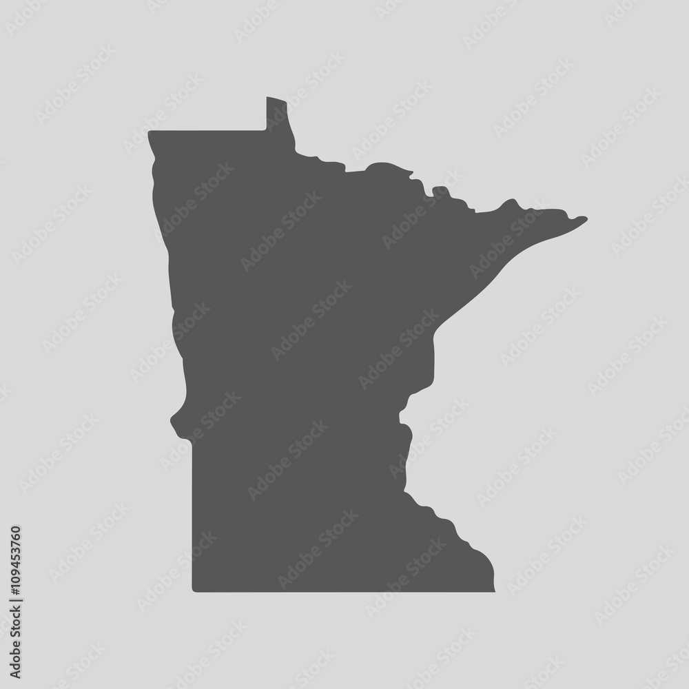 Black map state Minnesota - vector illustration. Stock Vector | Adobe Stock