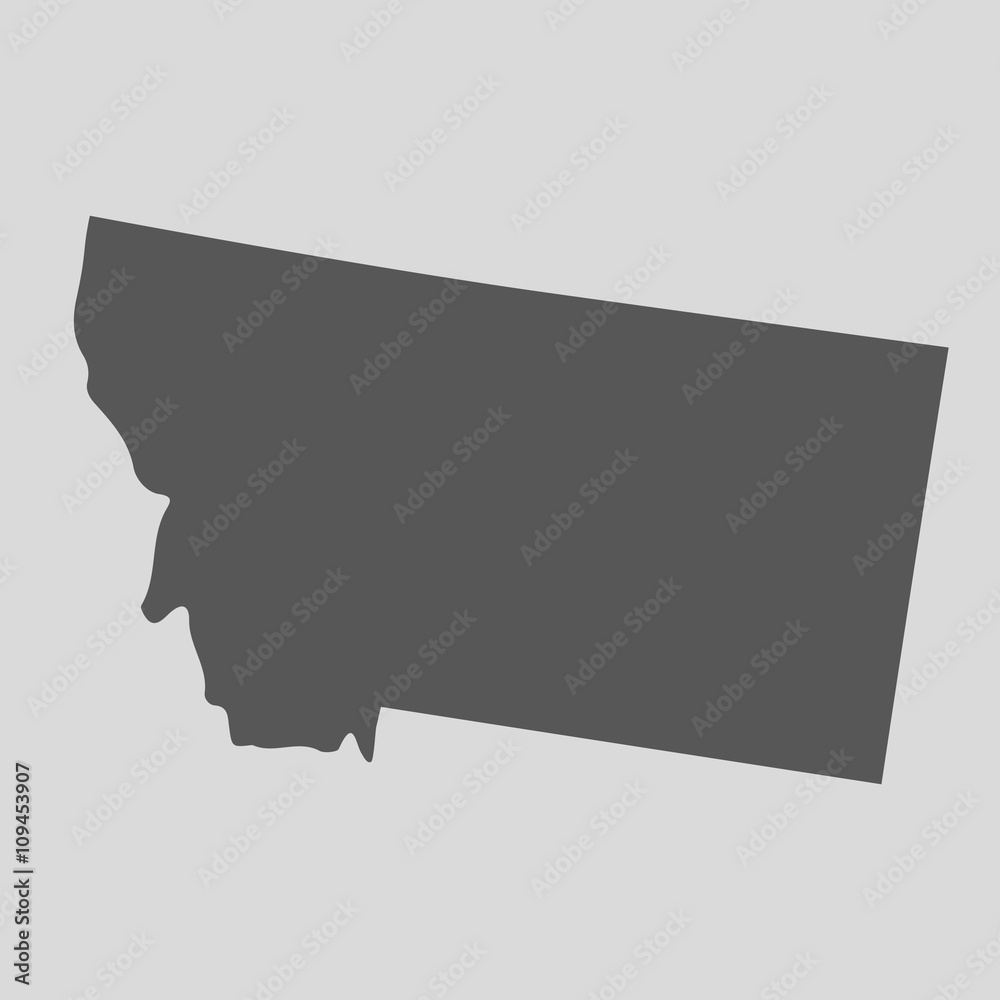 Black map state Montana - vector illustration. Stock Vector | Adobe Stock