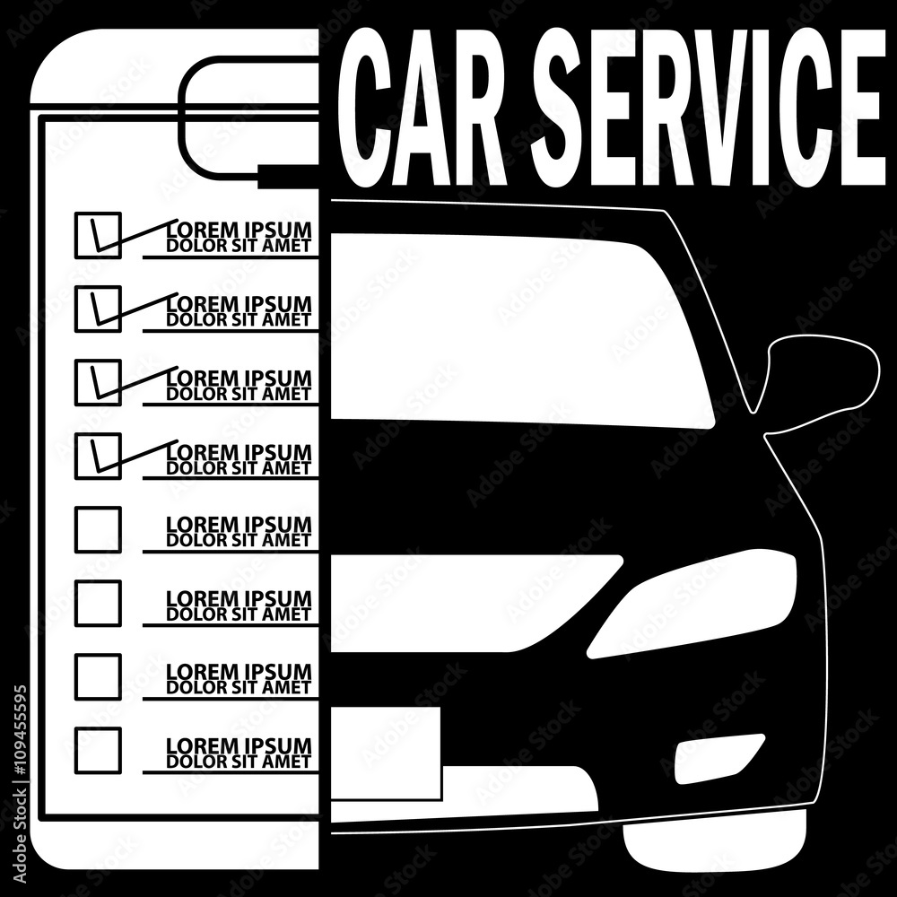 check the car with a check mark Stock Vector | Adobe Stock