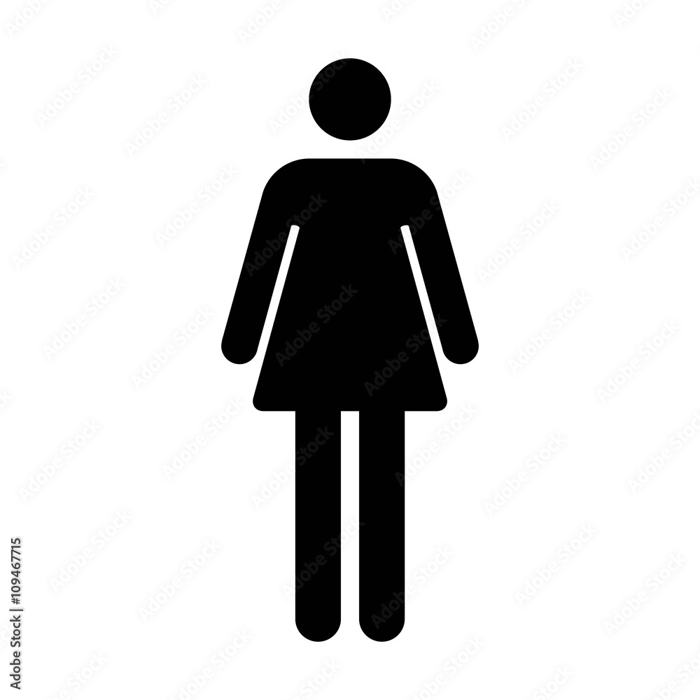 Female or women's bathroom / resroom sign flat icon for apps and ...