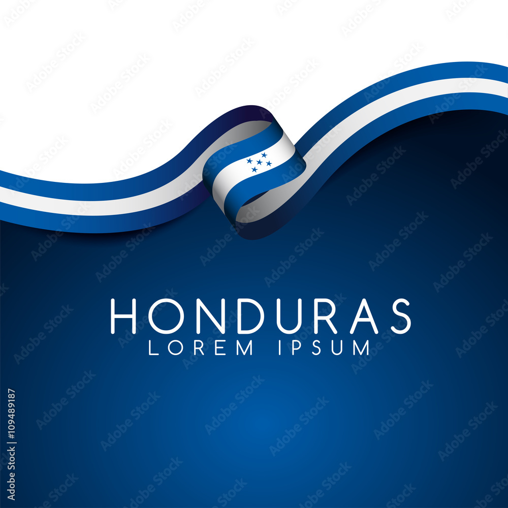 Honduras Flag Ribbon : Vector Illustration Stock-Vektorgrafik | Adobe Stock