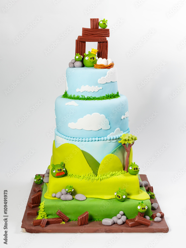 cake angry birds Stock Photo | Adobe Stock