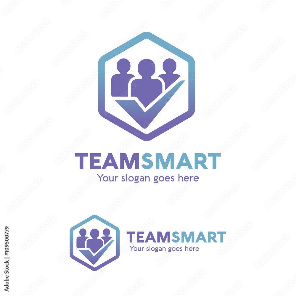 Team Smart People Check Logo Stock Vector | Adobe Stock
