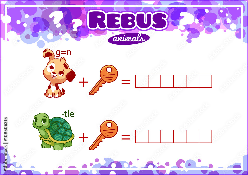 Educational rebus game for kids. Stock Vector | Adobe Stock