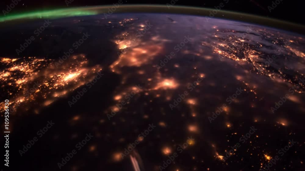 Planet Earth at night seen from the ISS. Elements of this video ...