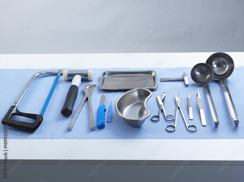 Pathology equipment ready for a autopsy in a laboratory Stock Photo ...