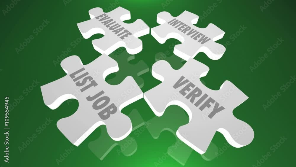 Hire New Employee List Job Candidates Interview Verify Puzzle Pieces 3d ...