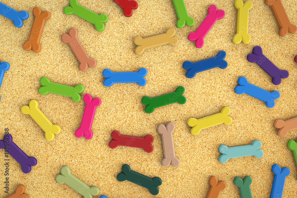 dog bones on yellow background Stock Photo | Adobe Stock