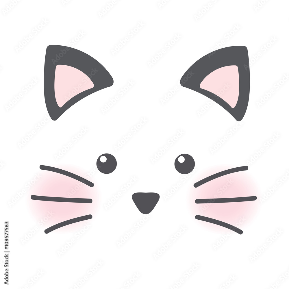 Cute cat face Stock Vector | Adobe Stock
