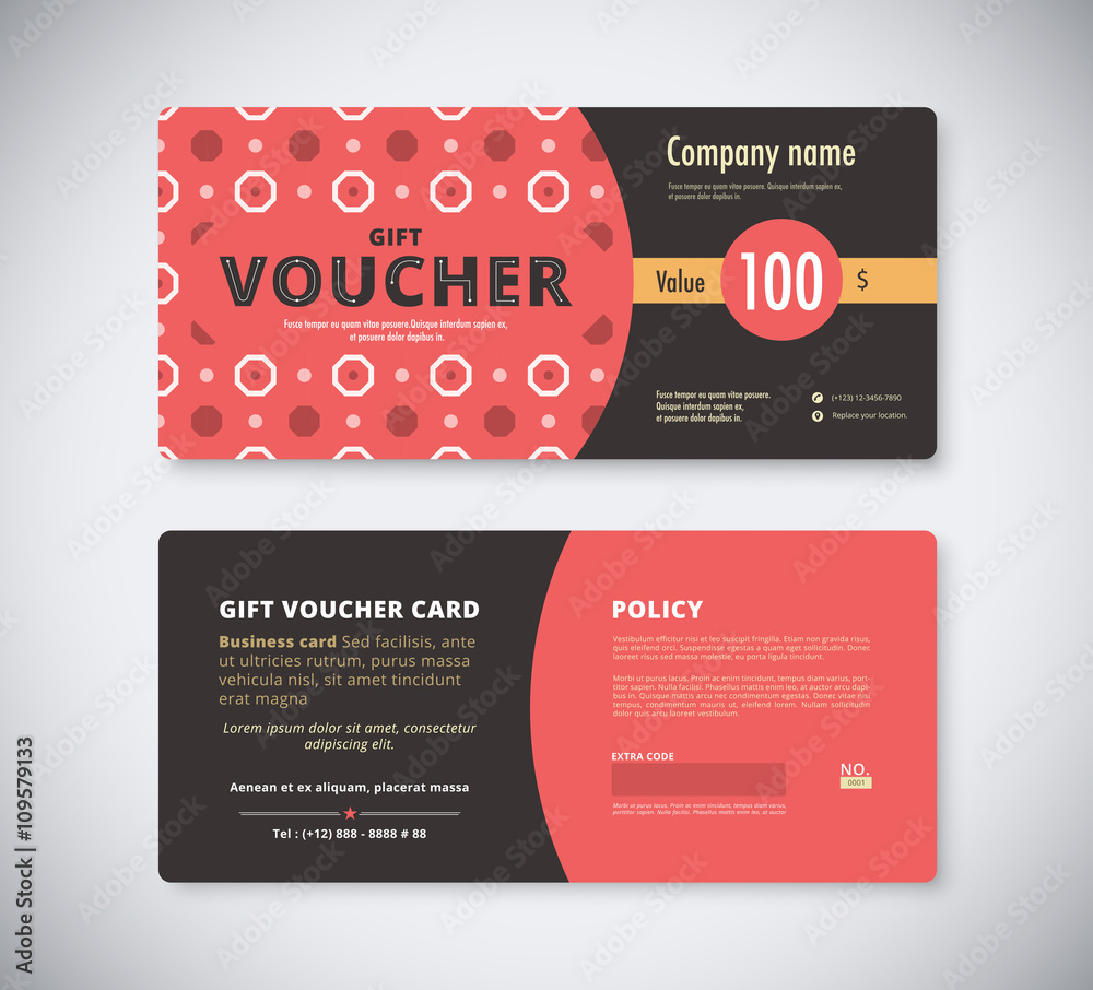 Abstract gift voucher template card. business voucher card templ Stock ...