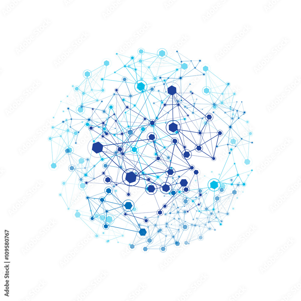 Global Network On White Background - Vector Illustration, Graphic ...