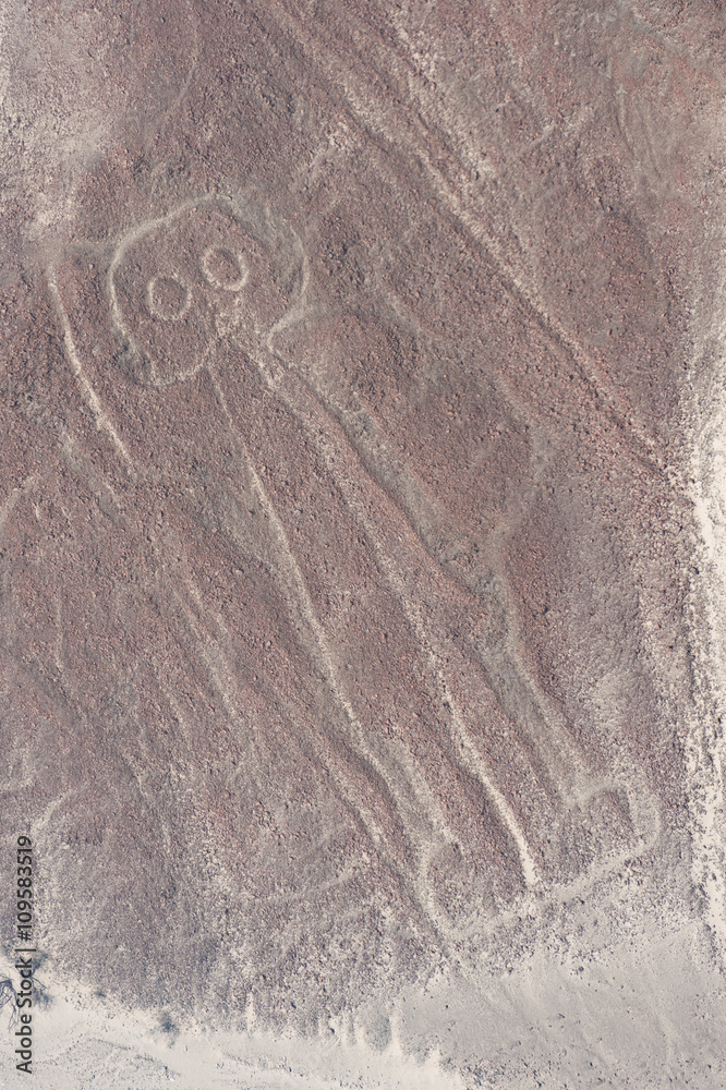 Nasca line of The Astronaut Geoglyph, Nazca, Peru Stock Photo | Adobe Stock