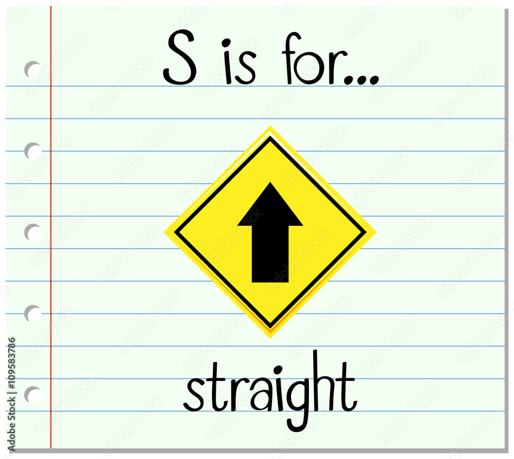 Flashcard letter S is for straight Stock Vector | Adobe Stock