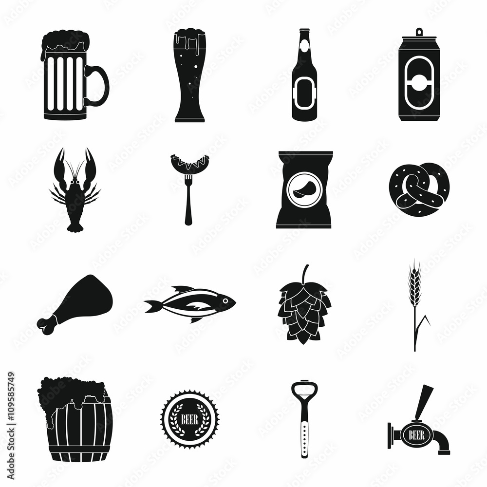 Beer icons set, simple style Stock-Vektorgrafik | Adobe Stock