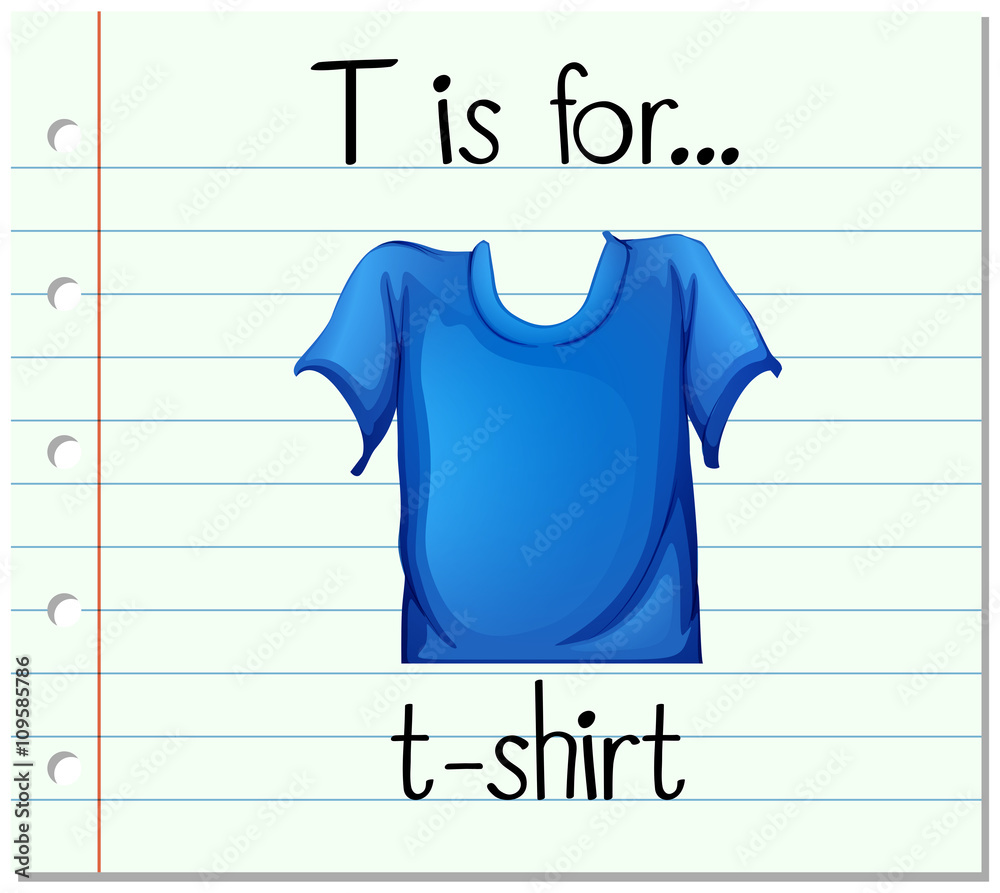 Flashcard letter T is for t-shirt Stock Vector | Adobe Stock