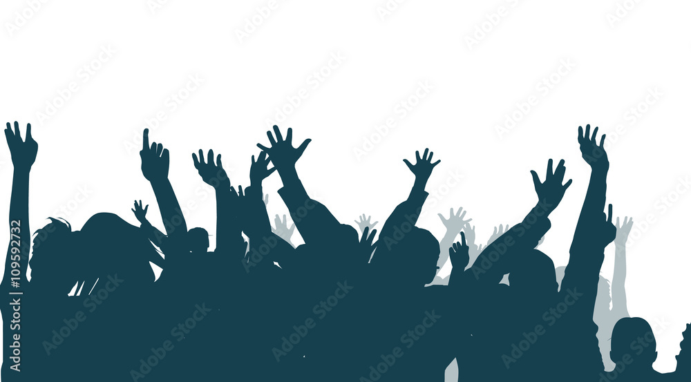 Menschenmenge Jubel Party Stock Vector | Adobe Stock