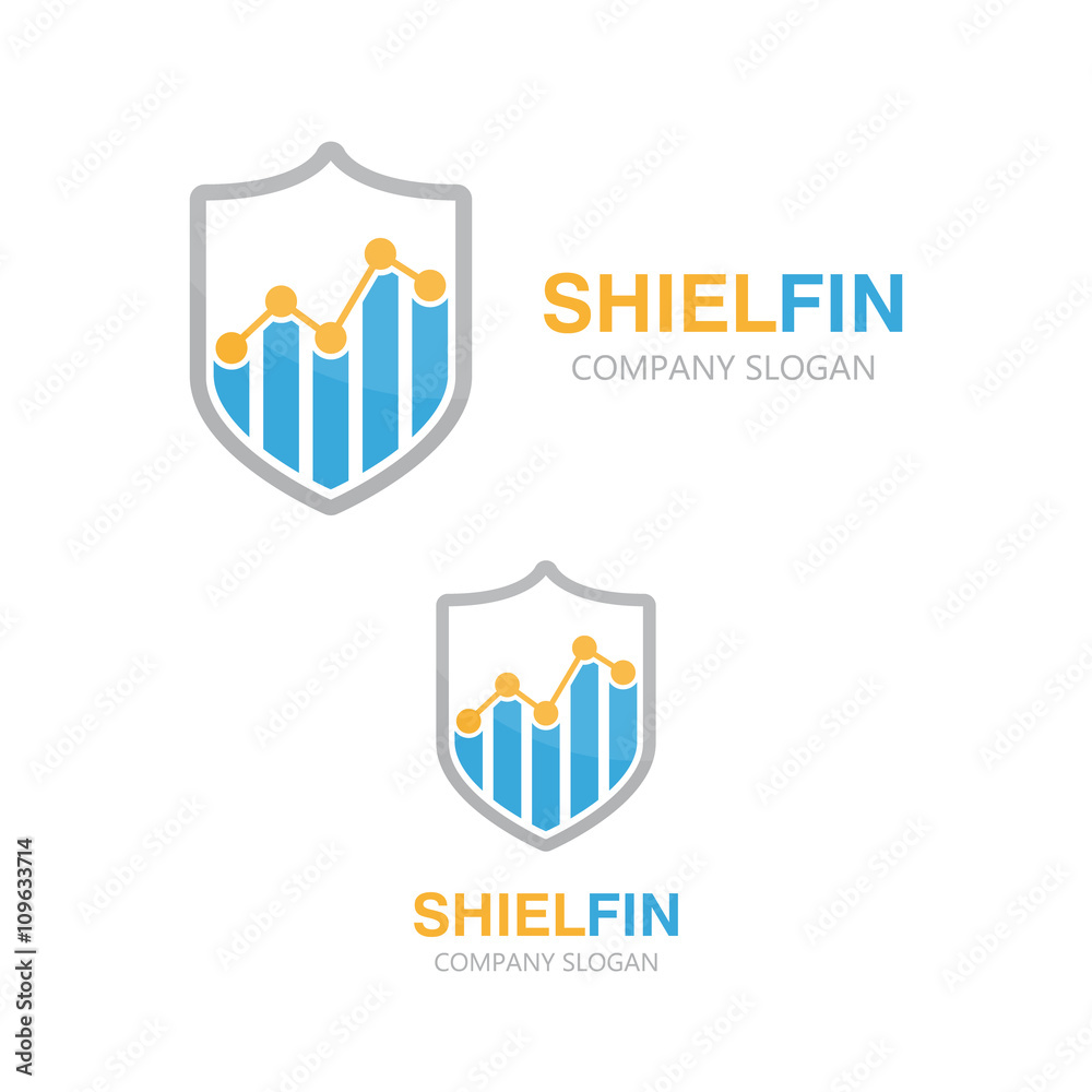 Vector logo combination of a graph and shield logo Stock Vector | Adobe ...